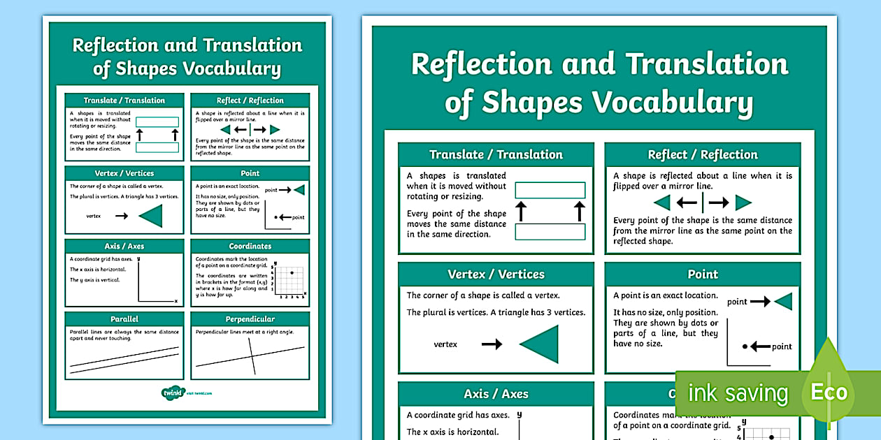 Cursive Reflection and Translation of Shapes Display Poster
