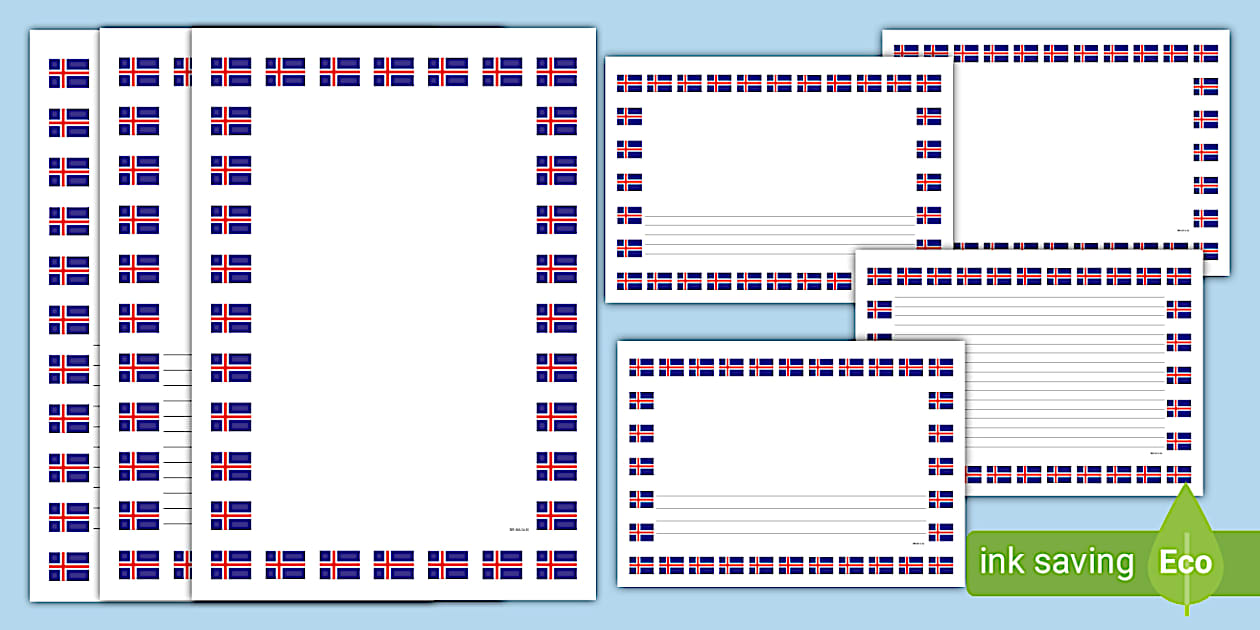 Iceland Flag Page Borders - Twinkl - KS2 (teacher made)