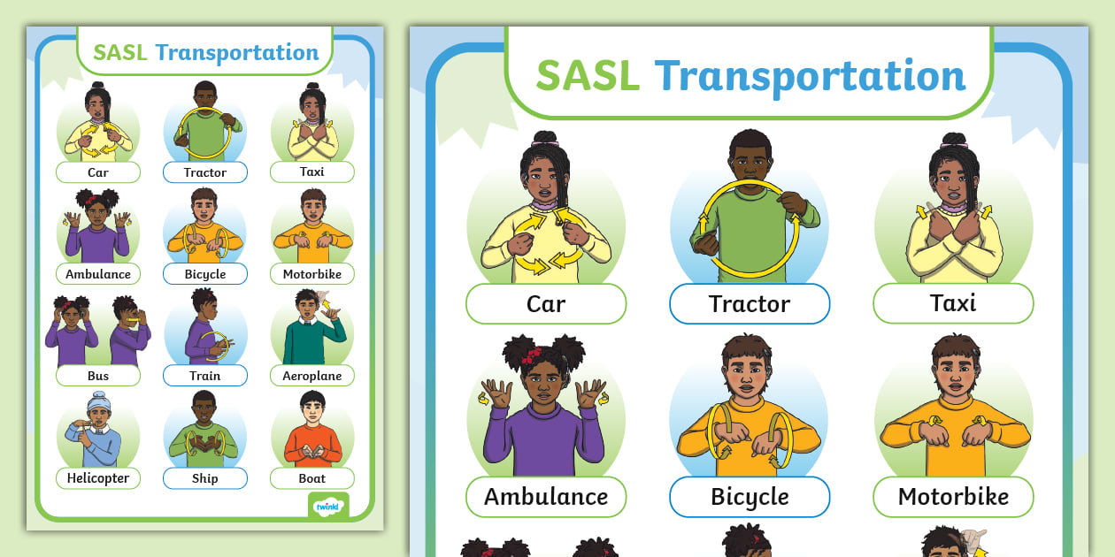 SASL Transport Poster (Teacher-Made) - Twinkl