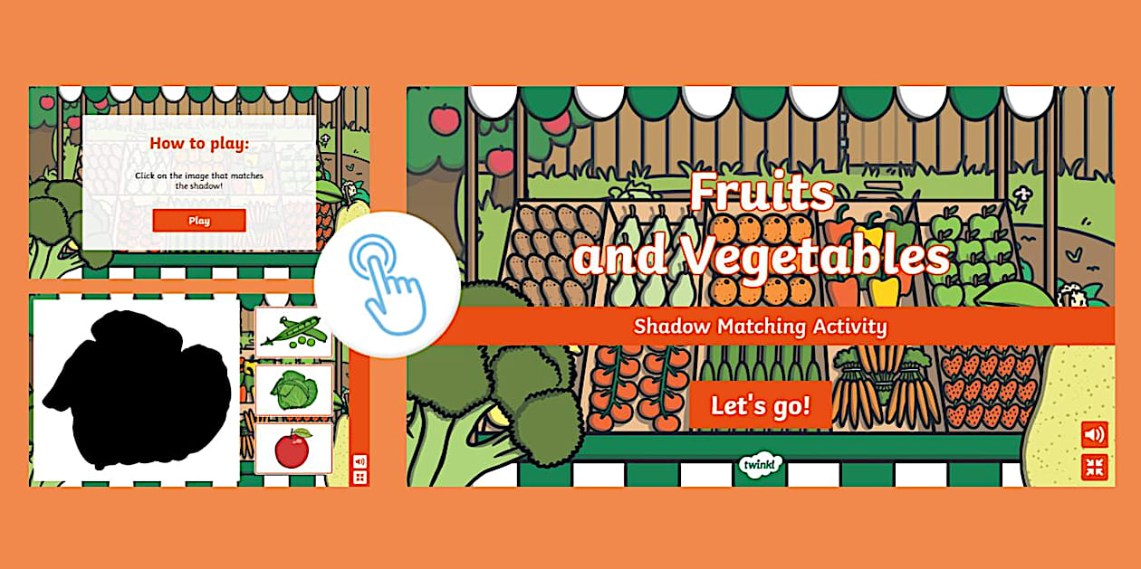 Fruit and Vegetable Shadow Matching Interactive Game