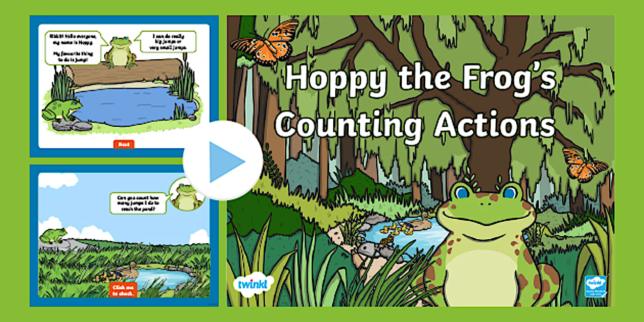 👉 Hoppy the Frog’s Counting Actions PowerPoint - Twinkl