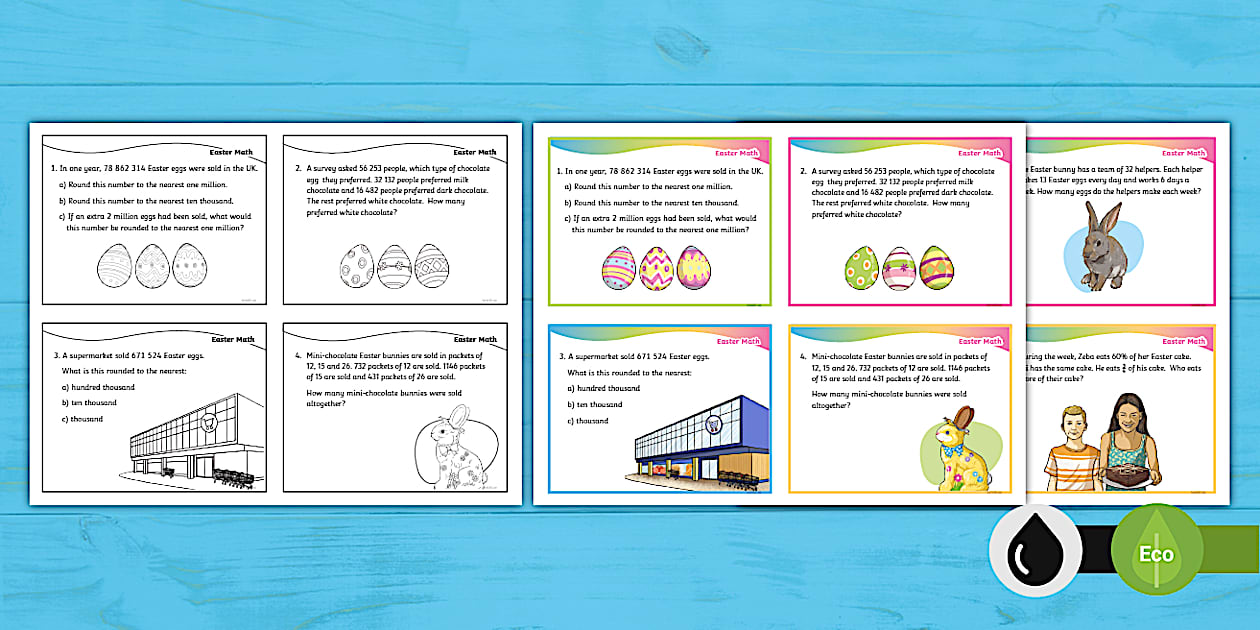 Easter-Themed Math Challenge Cards (Teacher-Made) - Twinkl