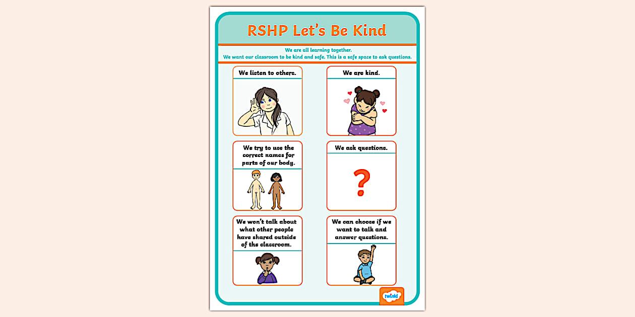RSHP Let's Be Kind Rules Display Poster (teacher made)