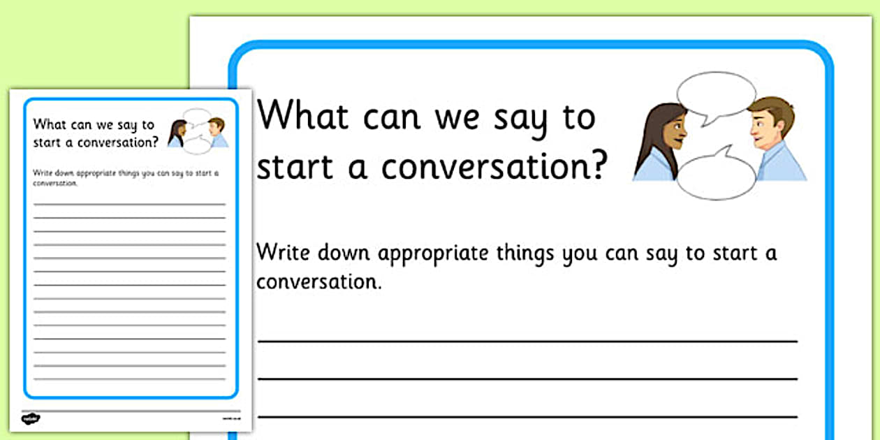 KS3 What Can We Say To Start A Conversation? Worksheet