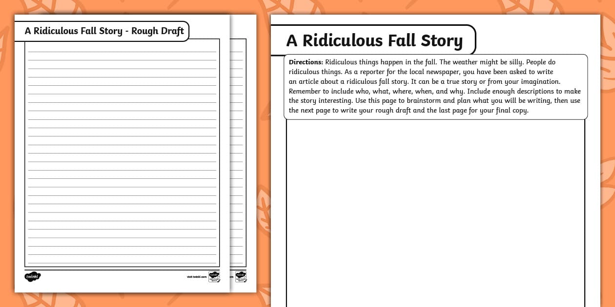 Eighth Grade Fall Writing: A Ridiculous Fall Story - Twinkl
