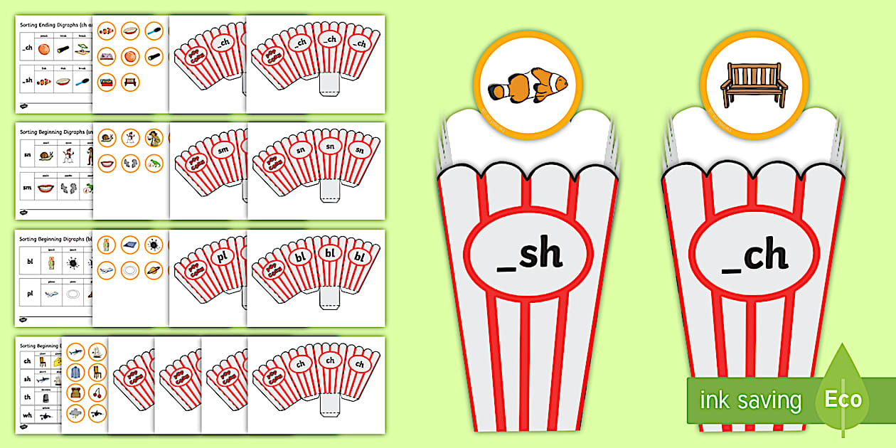 QLD Sorting Digraphs and Consonant Blends Resource Pack