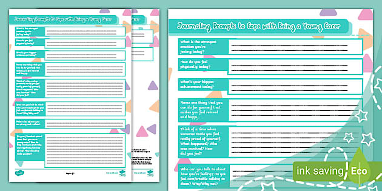 Journaling Prompts to Cope with Being a Young Carer - Twinkl