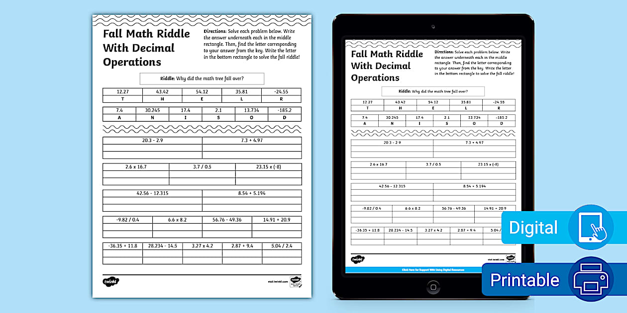 Fall Math Sheet | Fall | Twinkl USA (teacher made) - Twinkl