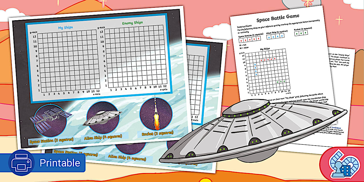 Battle Space Game - Multiplication Battleship Game - Twinkl