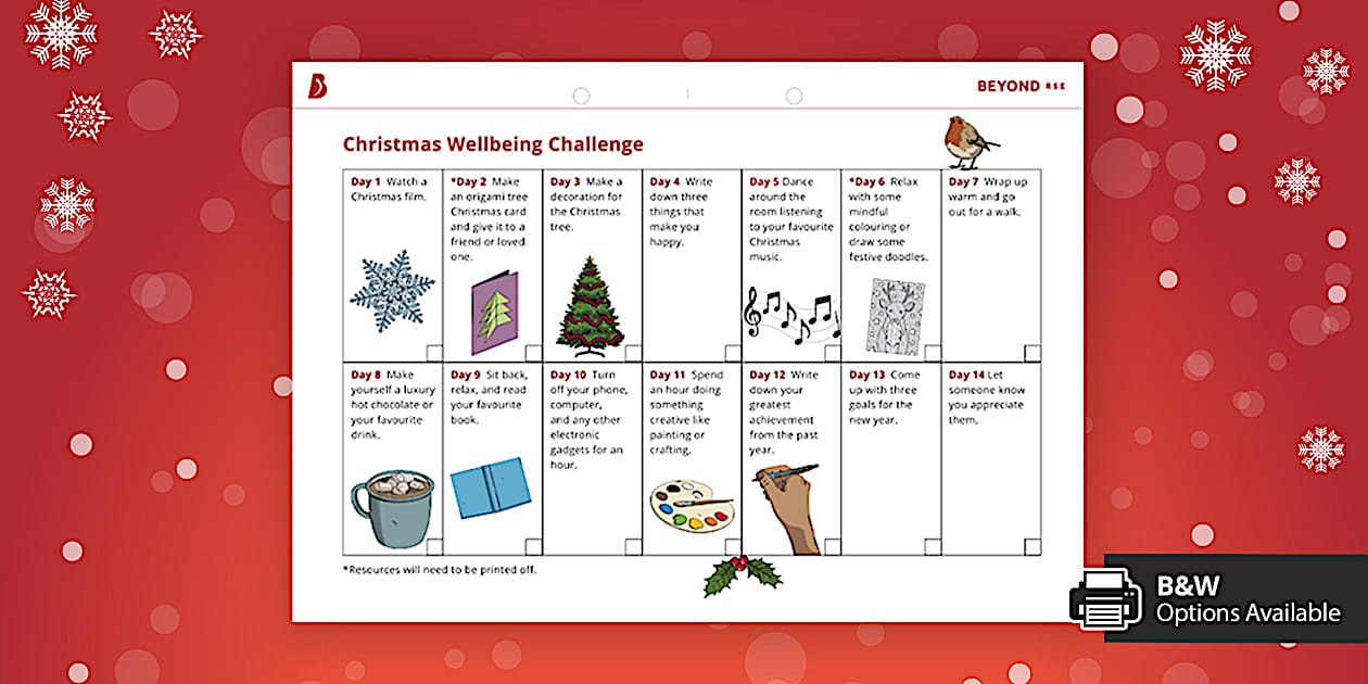 Christmas Wellness Challenge | Beyond (teacher made)