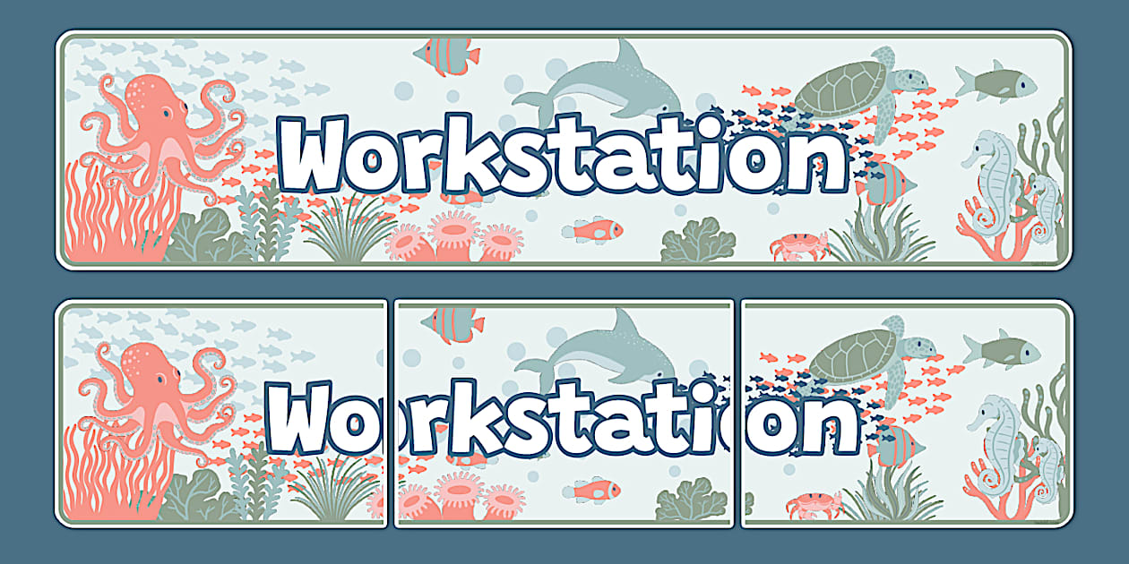 Under the Sea-Themed Workstation Display Banner - Twinkl