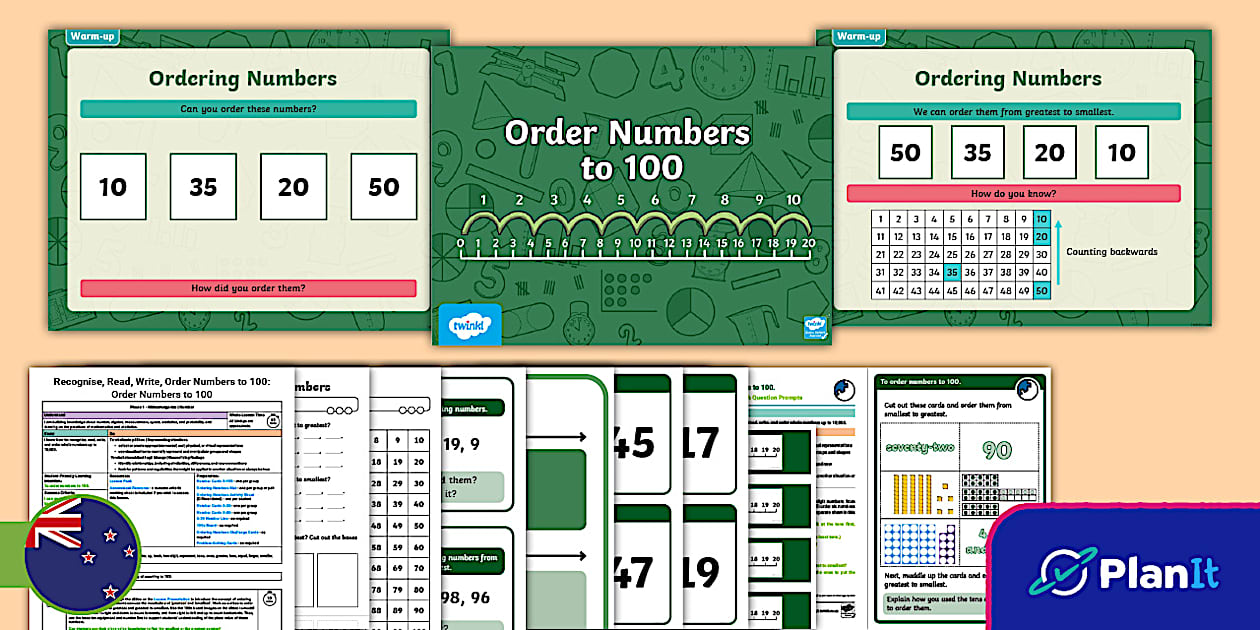 Phase 1 Number: Order Numbers to 100 (teacher made) - Twinkl