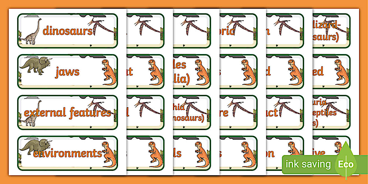 Dinosaurs and More Science Word Wall (Teacher-Made) - Twinkl