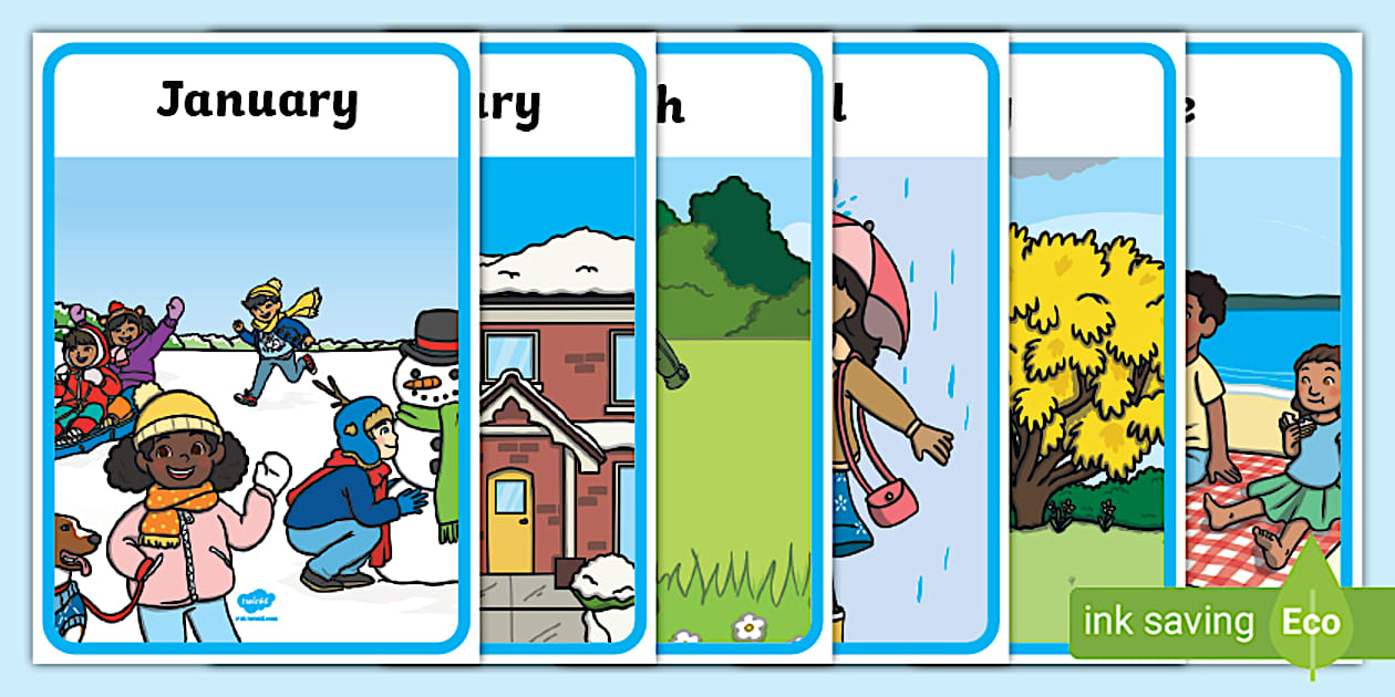 Months Of The Year Seasons Posters (l'enseignant a fait)