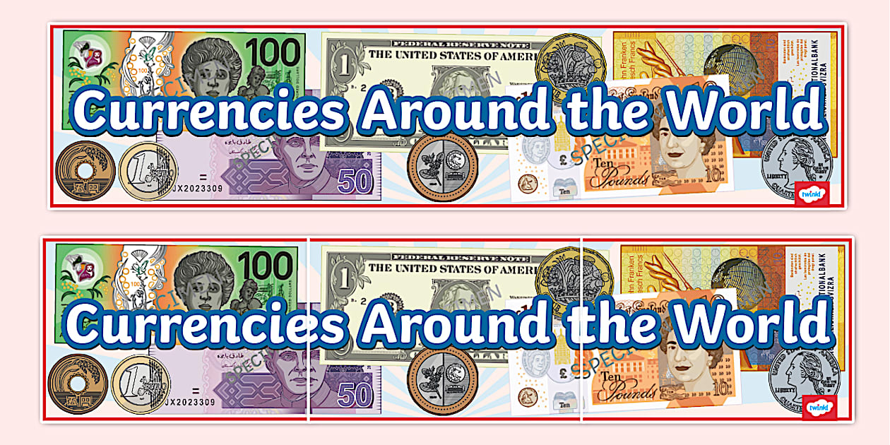 Currencies Around the World Display Banner (Teacher-Made)