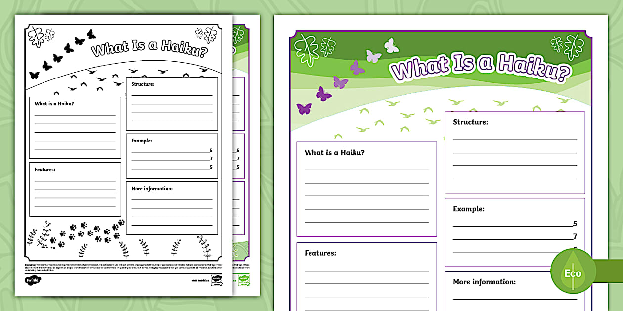What Is a Haiku? Fact File Template (teacher made) - Twinkl