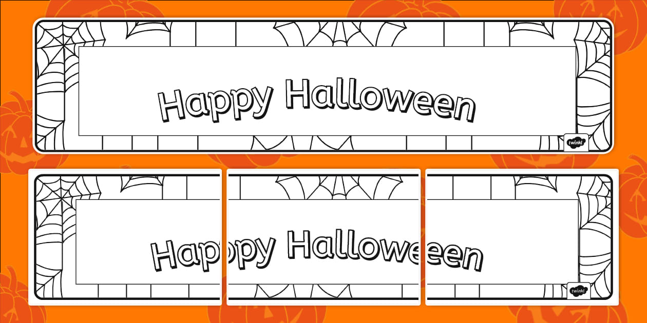 Happy Halloween Collaborative Drawing Display Banner