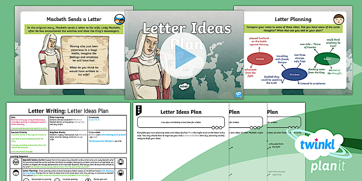 Significant Author: Macbeth: Letter Writing 2 Y6 Lesson Pack