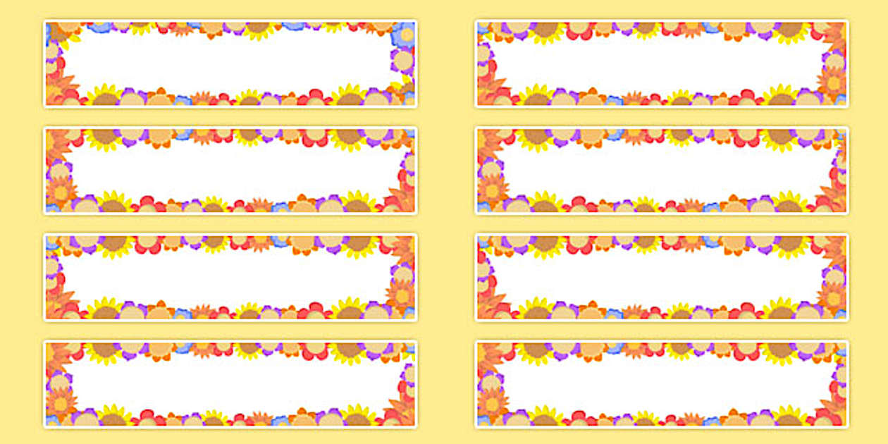 Flower Themed Editable Gratnells Tray Labels