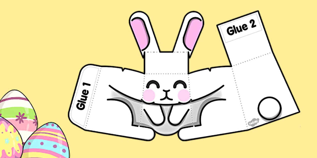 3D Simple Easter Bunny Printable - Twinkl