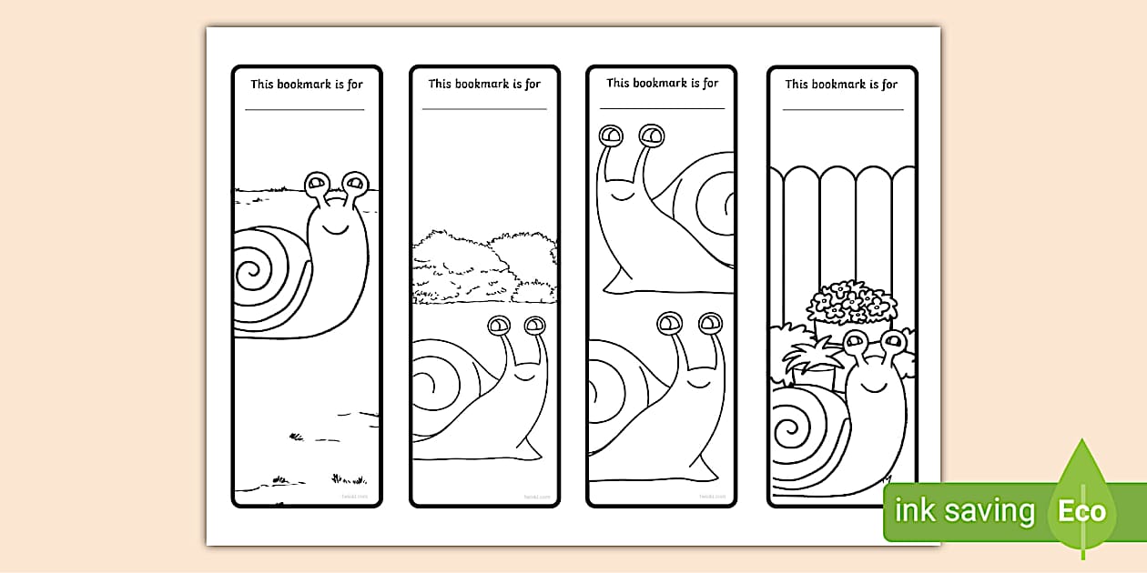 Snail Bookmarks to Colour (teacher made) - Twinkl