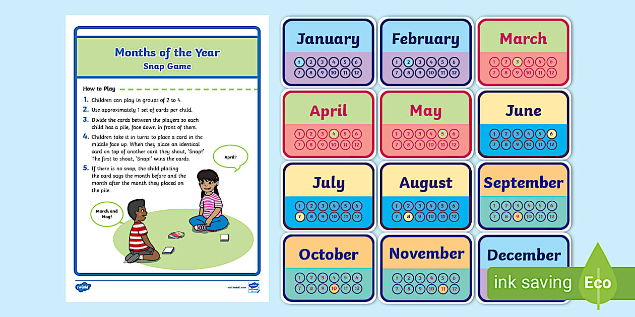 Months of the Year Snap Game (teacher made) - Twinkl