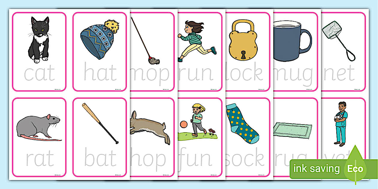 Editable Trace the Rhyming Words Flashcards (teacher made)