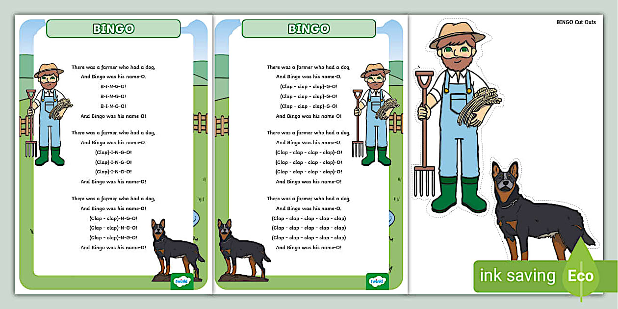 BINGO Nursery Rhyme (Teacher-Made) - Twinkl