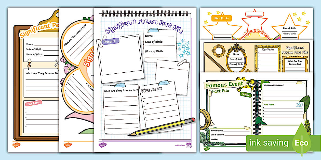 Blank Fact File Template KS2 Pack - Printable (teacher made)