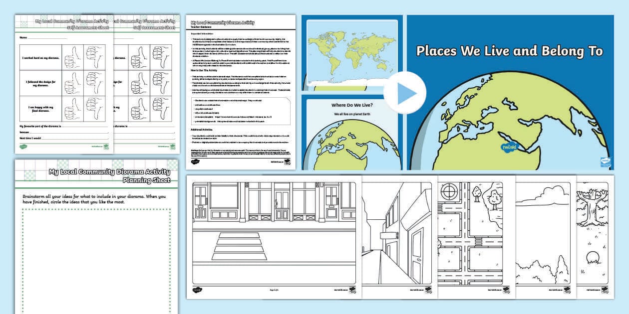 My Local Community Diorama Activity (teacher made) - Twinkl