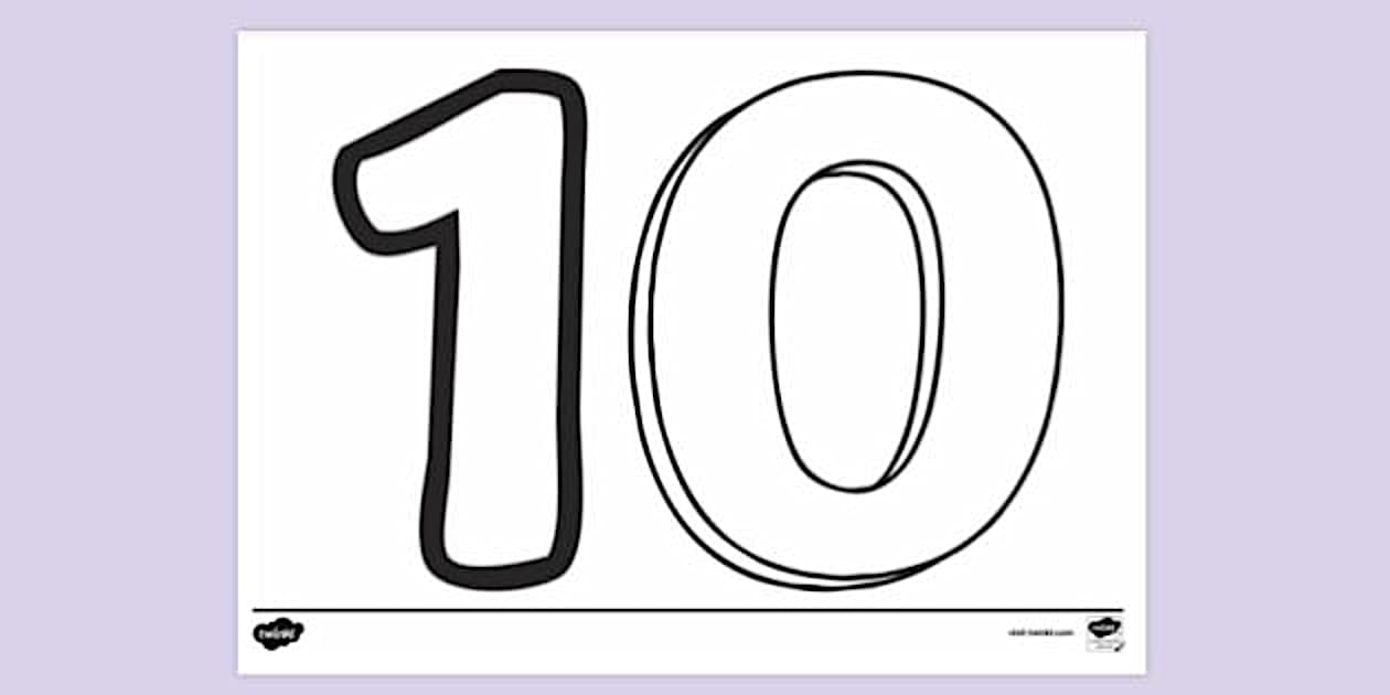 Number Ten Colouring Page | Colouring Sheets - Twinkl