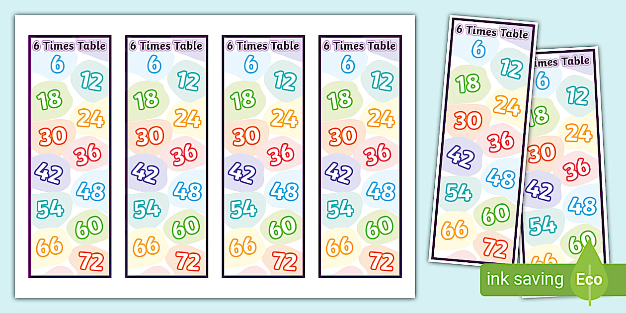 👉 6 Times Table Bookmark (teacher made) - Twinkl