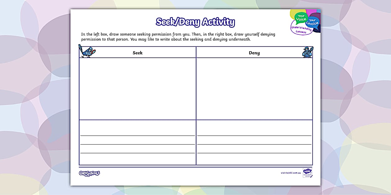 Your Voice, Your Choice – Seek/Deny Consent Activity