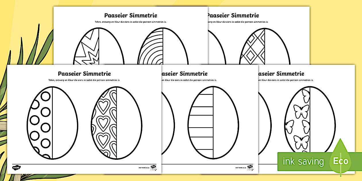 Paaseier Simmetrie Aktiwiteit (teacher made) - Twinkl