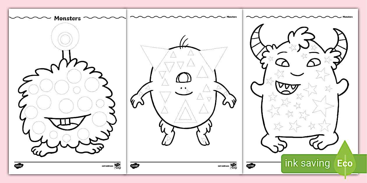 Monster Tracing Activity (teacher made) - Twinkl