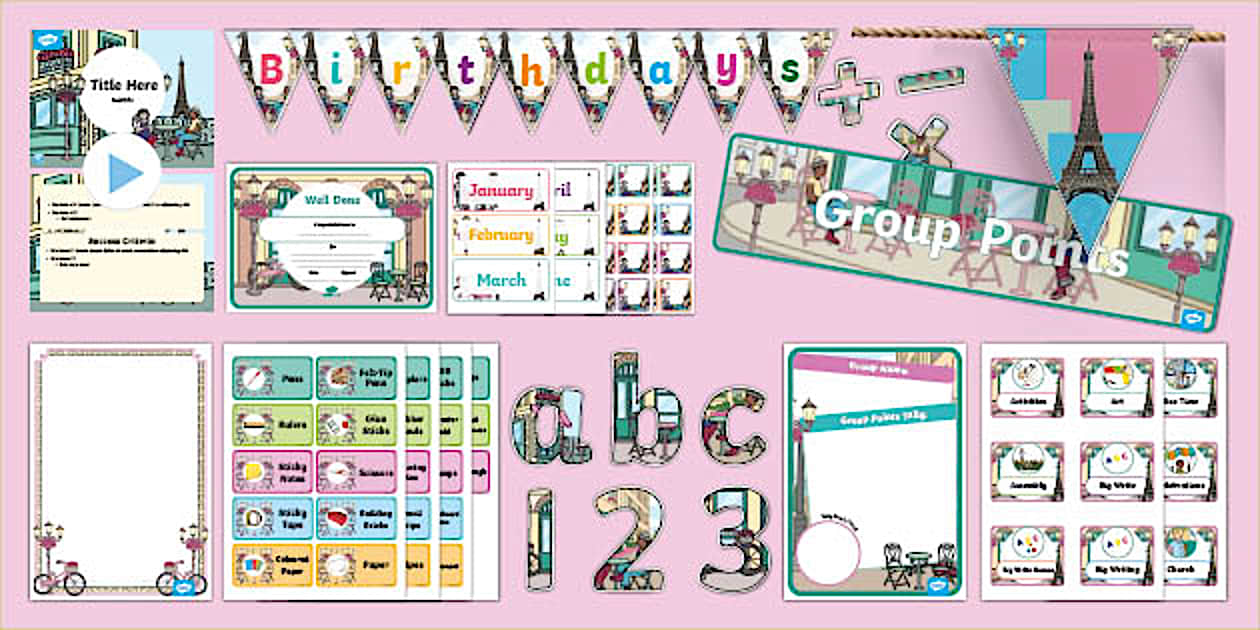 French Parisian Classroom Setup Resource Pack (teacher made)