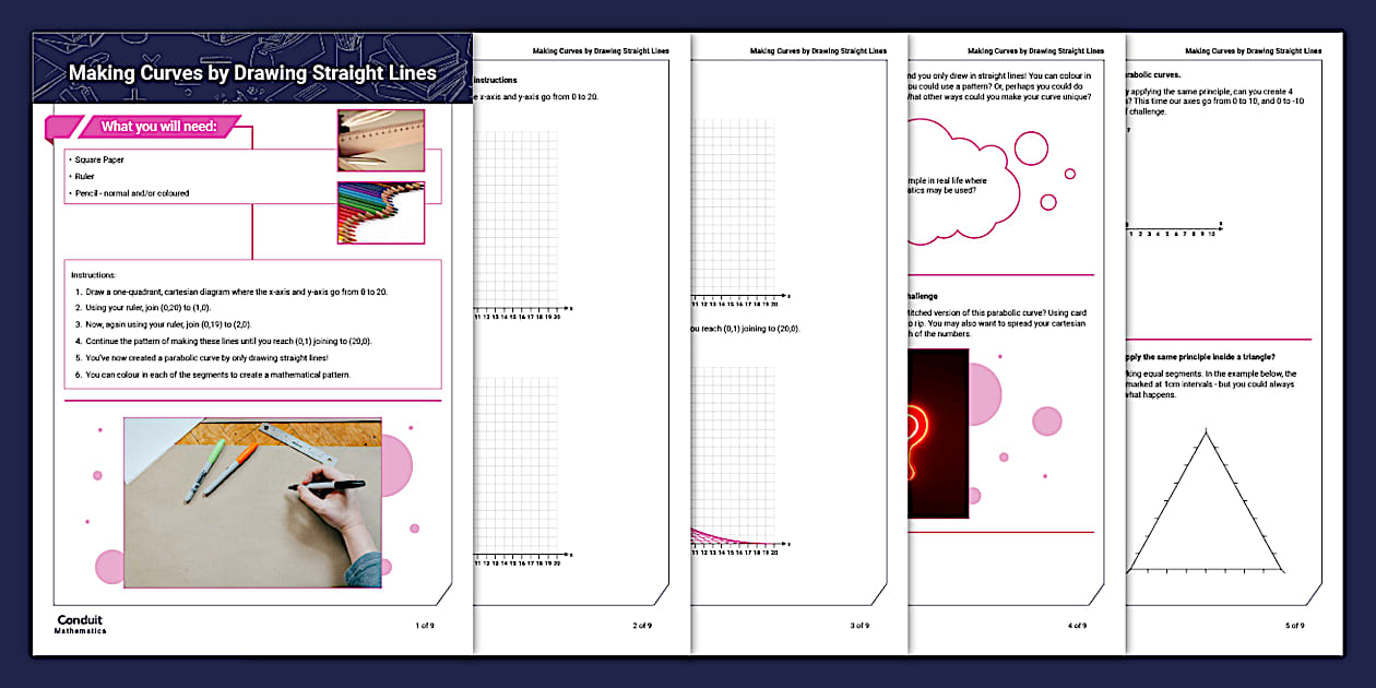 Making Curves by Drawing Straight Lines (teacher made)