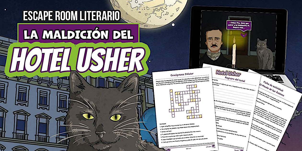Escape room literario Halloween La maldición del Hotel Usher