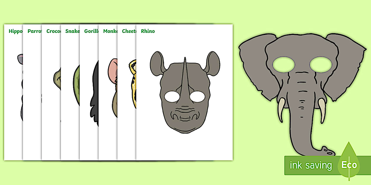 Animals from African Countries Role-Play Masks | Twinkl