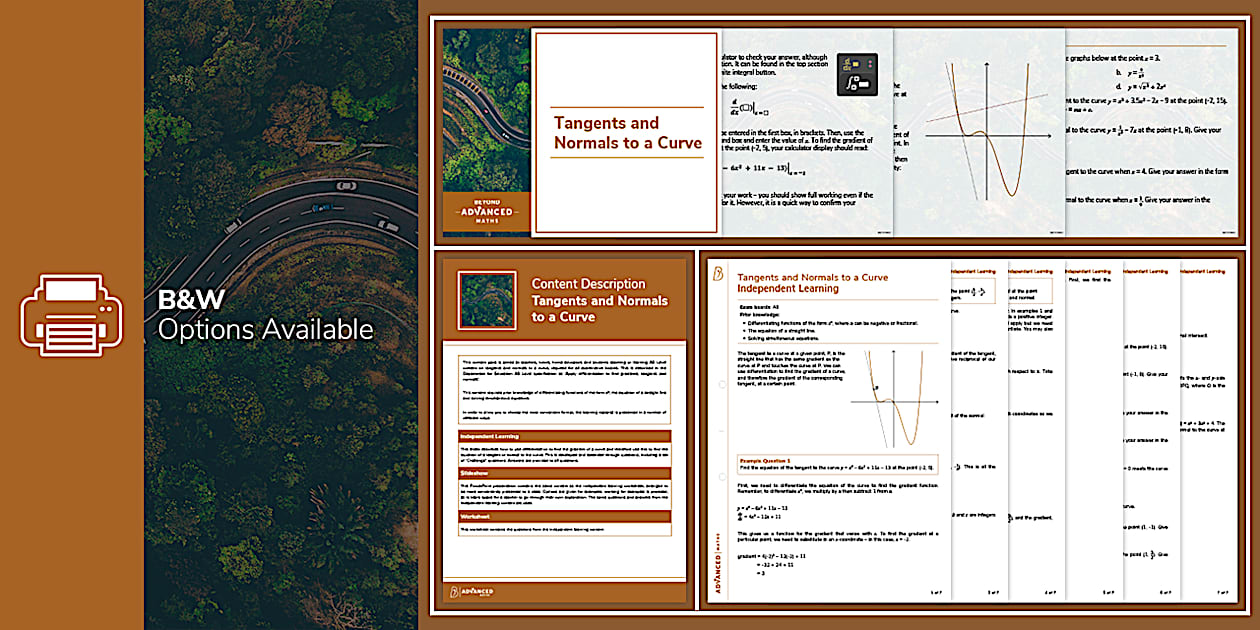 👉 Tangents and Normals to a Curve Resource Pack - Twinkl
