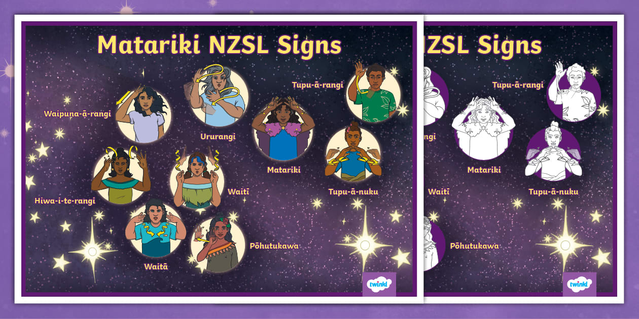 Matariki NZSL Signs Poster
