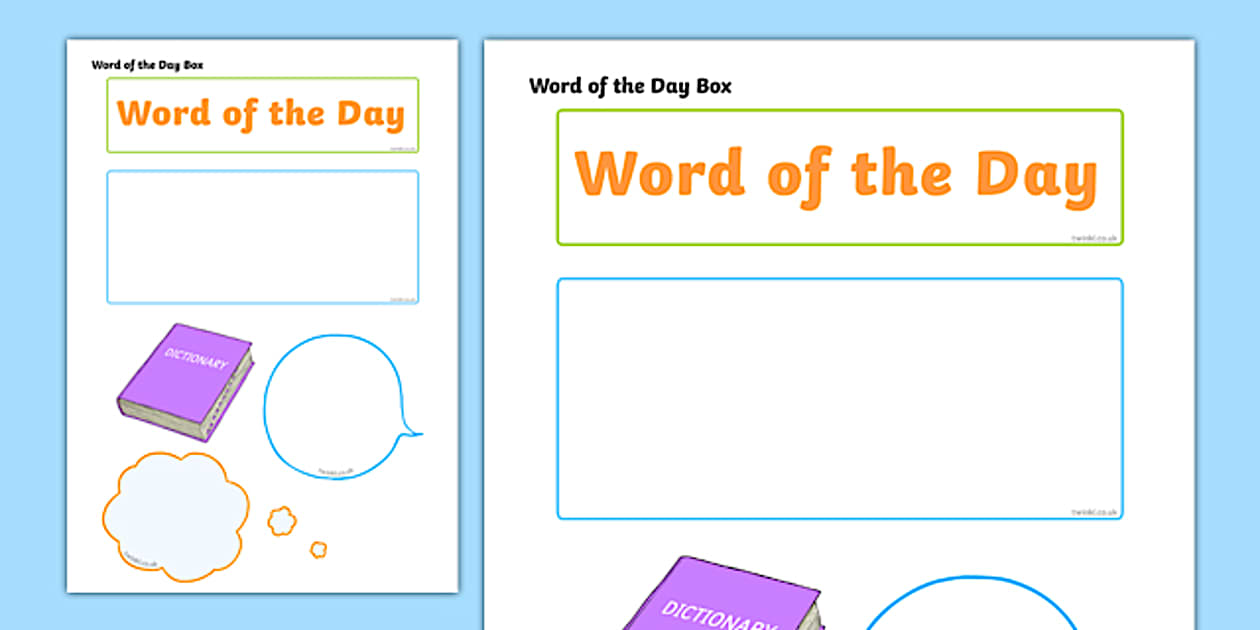 Editable Word of the Day Themed Mug Box Decals Pack - Twinkl