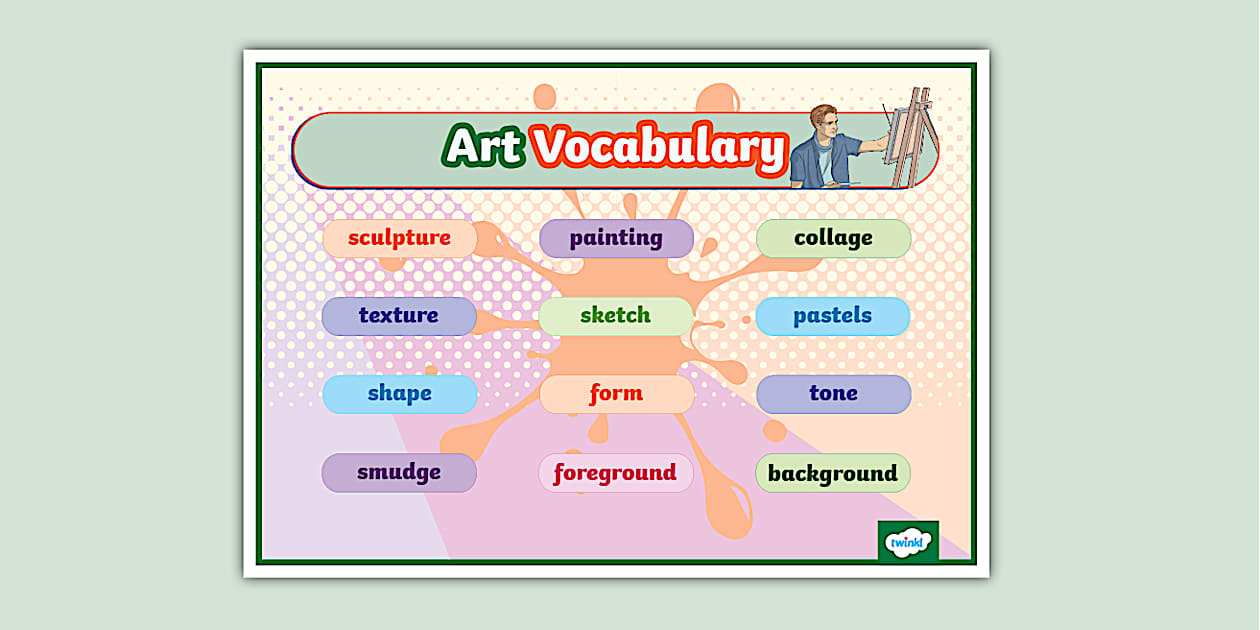 Art Vocabulary Display Poster (teacher made) - Twinkl