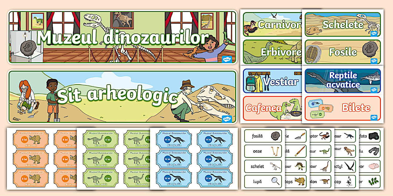 Muzeu cu dinozauri: Joc de rol – Pachet cu resurse