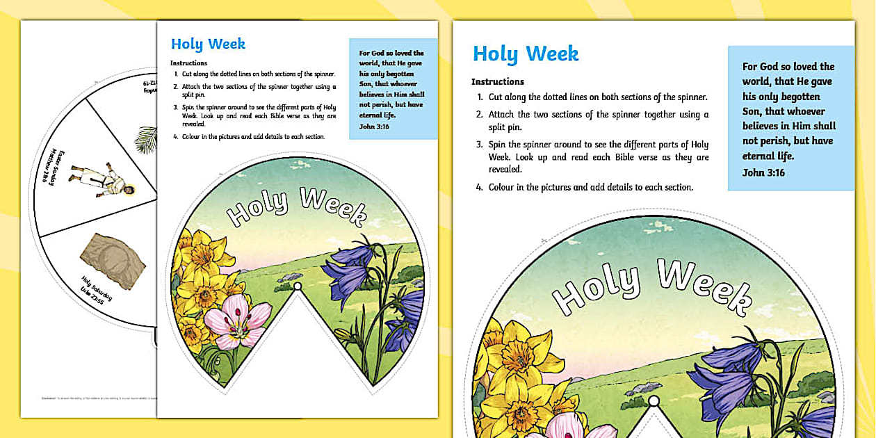 Holy Week Spinner (teacher made) - Twinkl