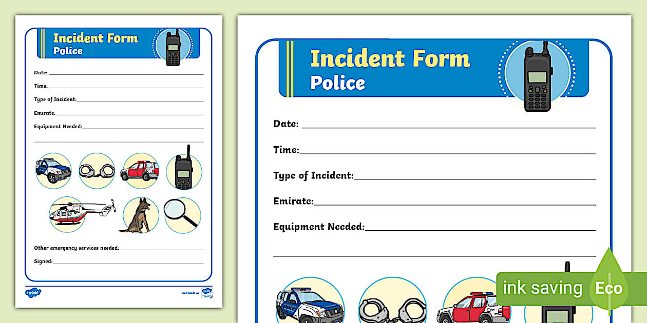 UAE Police Incident Form Role Play - Twinkl