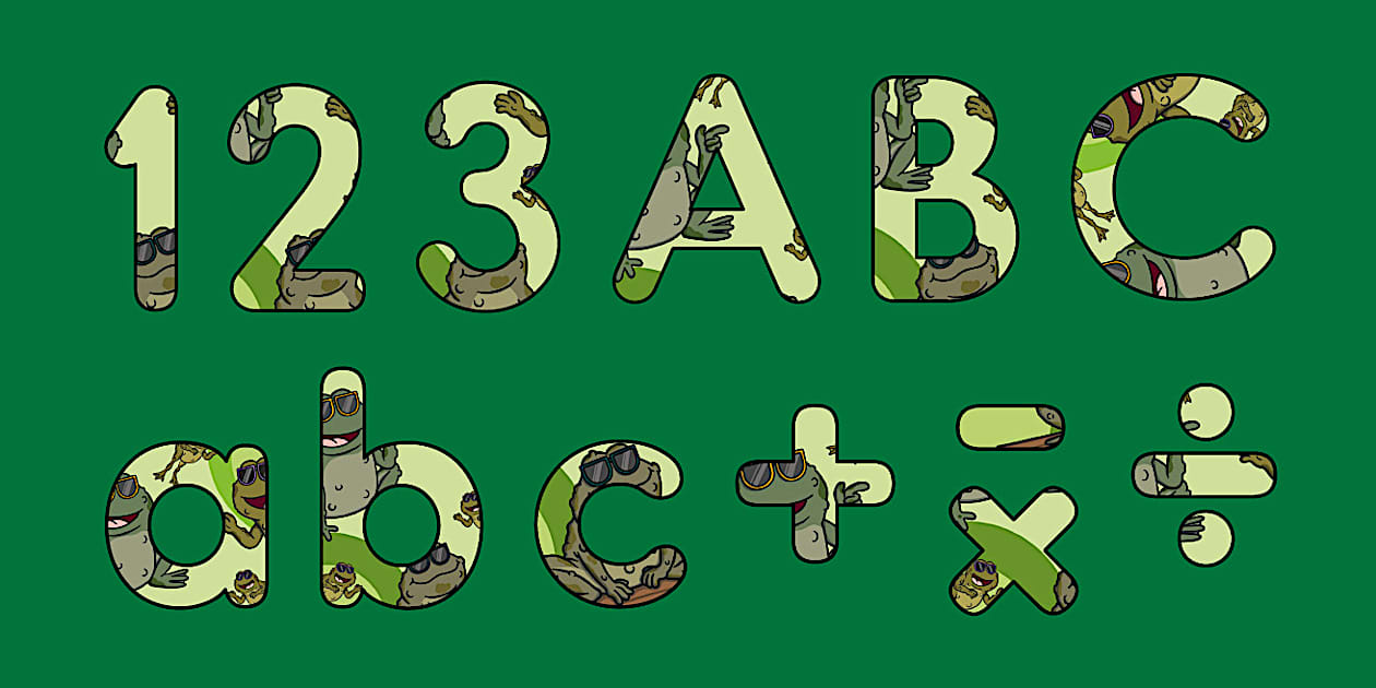 "TOAD-ally" Awesome Class Bulletin Board Letters & Numbers