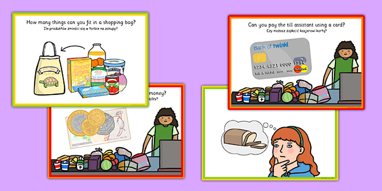 Supermarket Role Play Challenge Cards Polish Translation