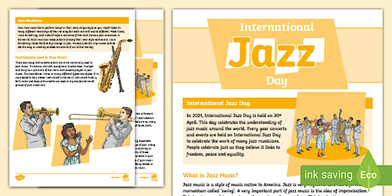 International Jazz Day Facts | Primary Resources | Twinkl