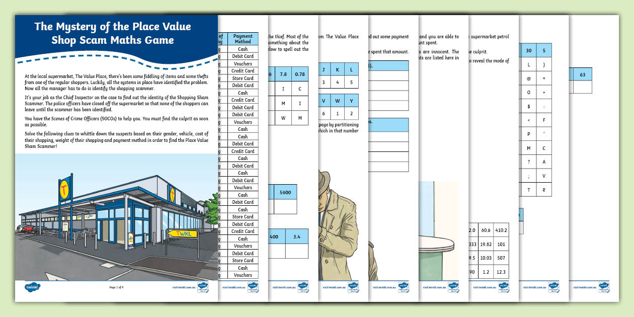 Y5 The Mystery of the Place Value Shopping Scam - Twinkl
